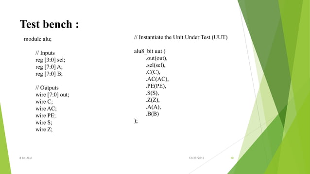 8 Bit ALU | PPTX | Computing | Technology & Computing