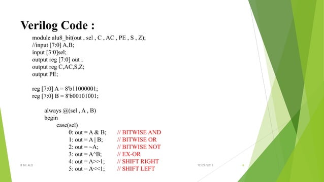 8 Bit ALU | PPTX | Computing | Technology & Computing