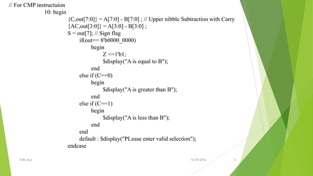 8 Bit ALU | PPTX | Computing | Technology & Computing