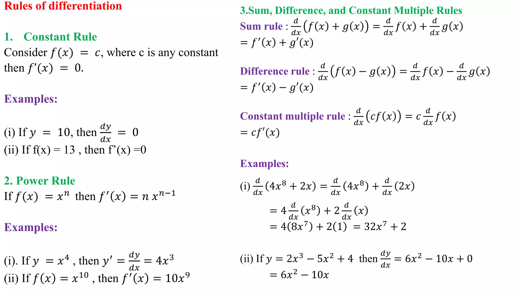 Differential Calculus- differentiation | PPTX