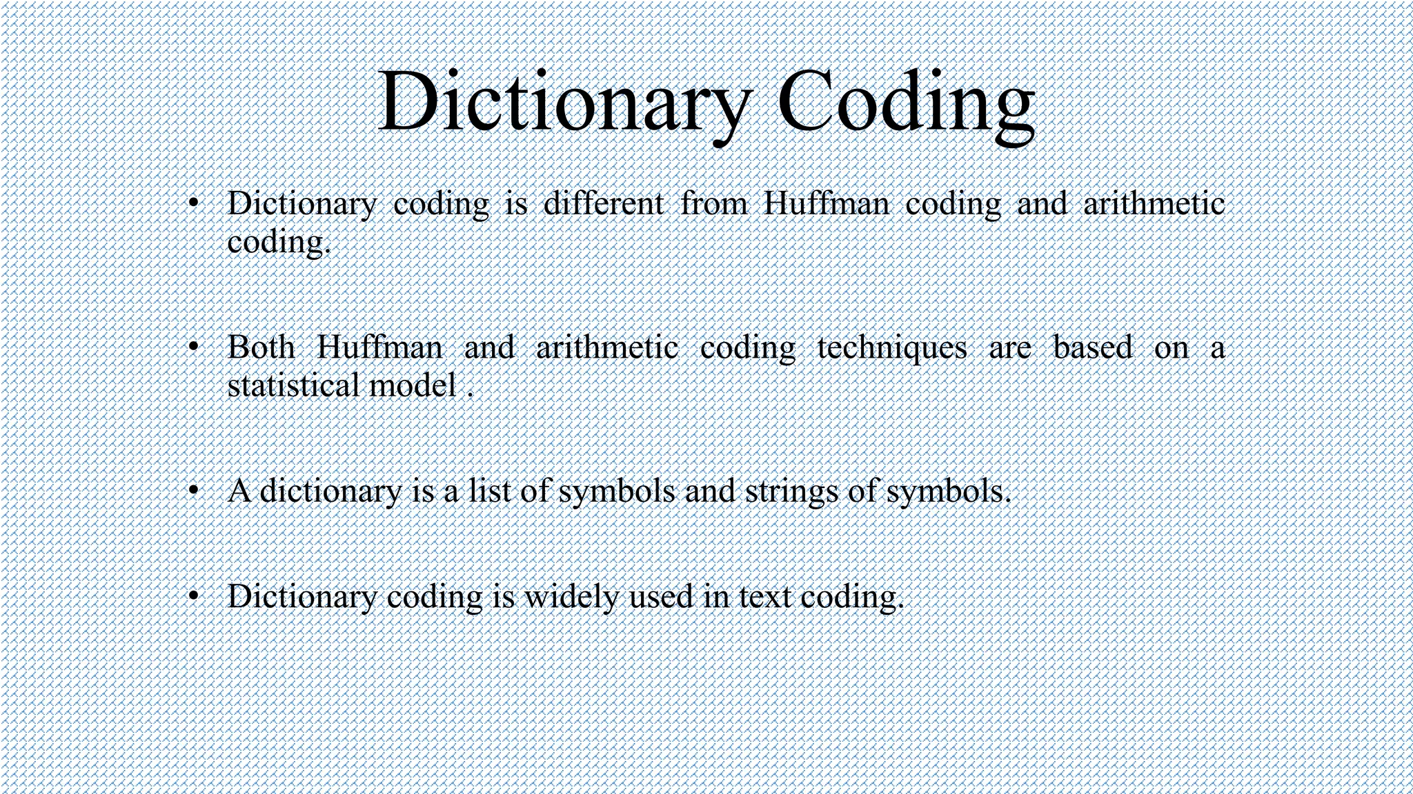 static dictionary technique | PPT