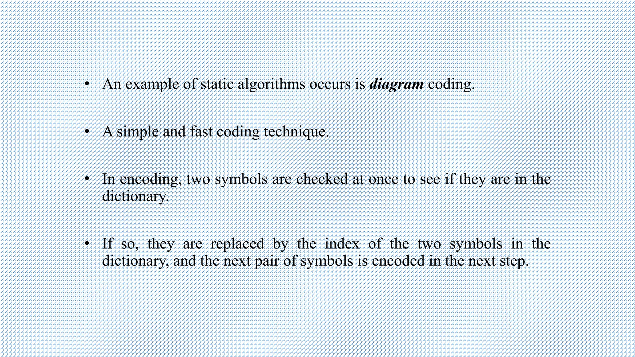 static dictionary technique | PPT