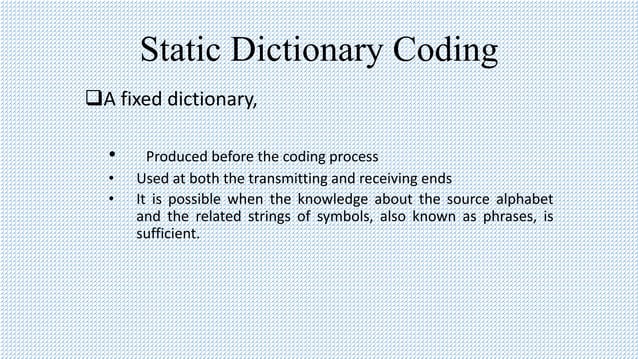 static dictionary technique | PPT | Programming Languages | Computing