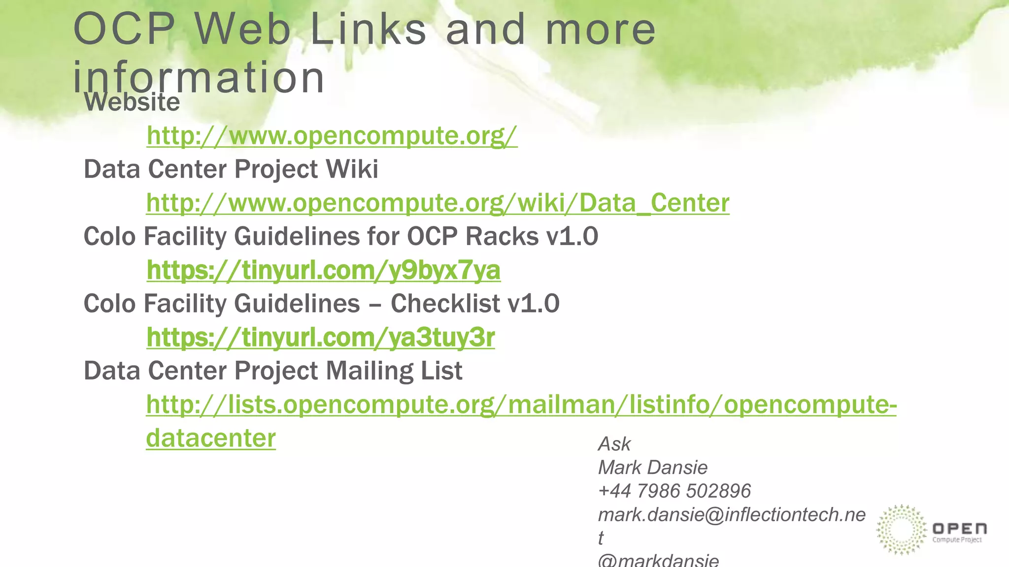 DCD Zettastructure 2017 OCP data center project engineering workshop | PPTX