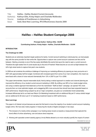 IPA Gold Paper Halifax Students | PDF