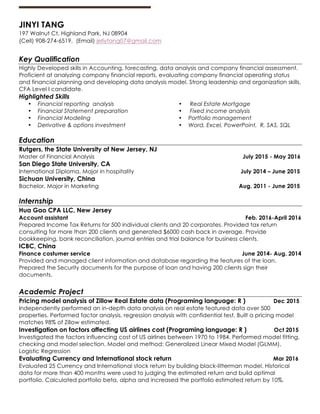 JINYI_TANG_RESUME | PDF