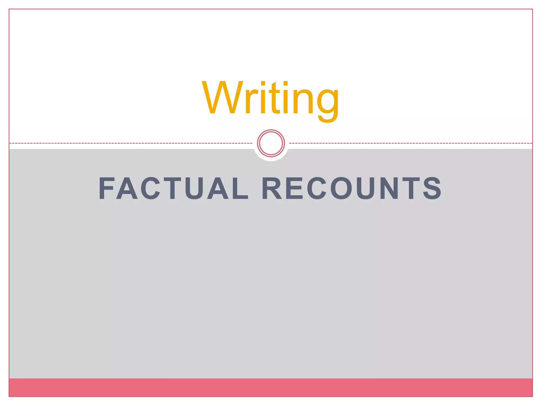 Writing - Factual Recount | PPTX