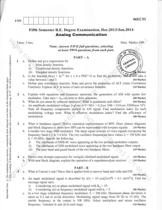 5th Semester Electronic And Communication Engineering 2013 December