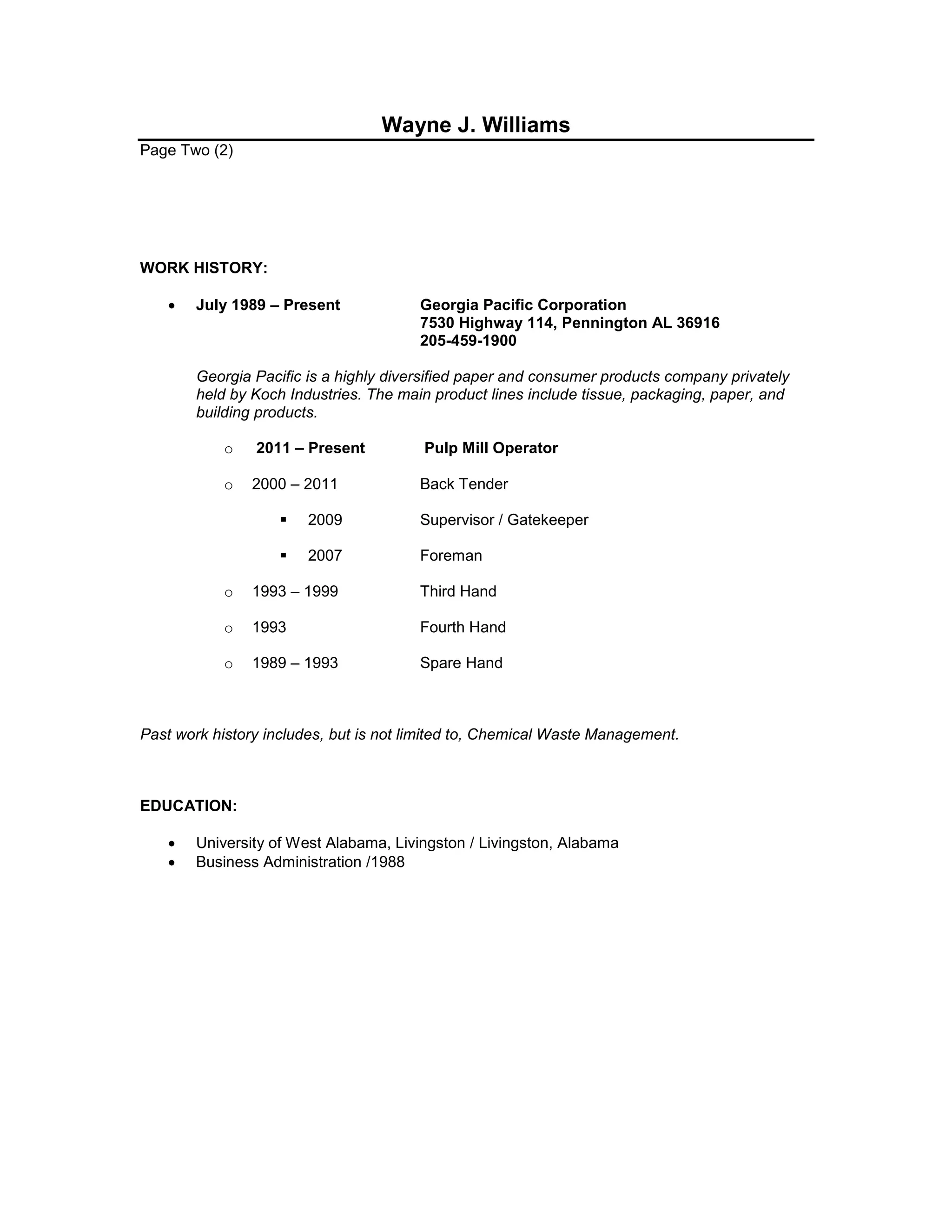 RESUME - Wayne | PDF