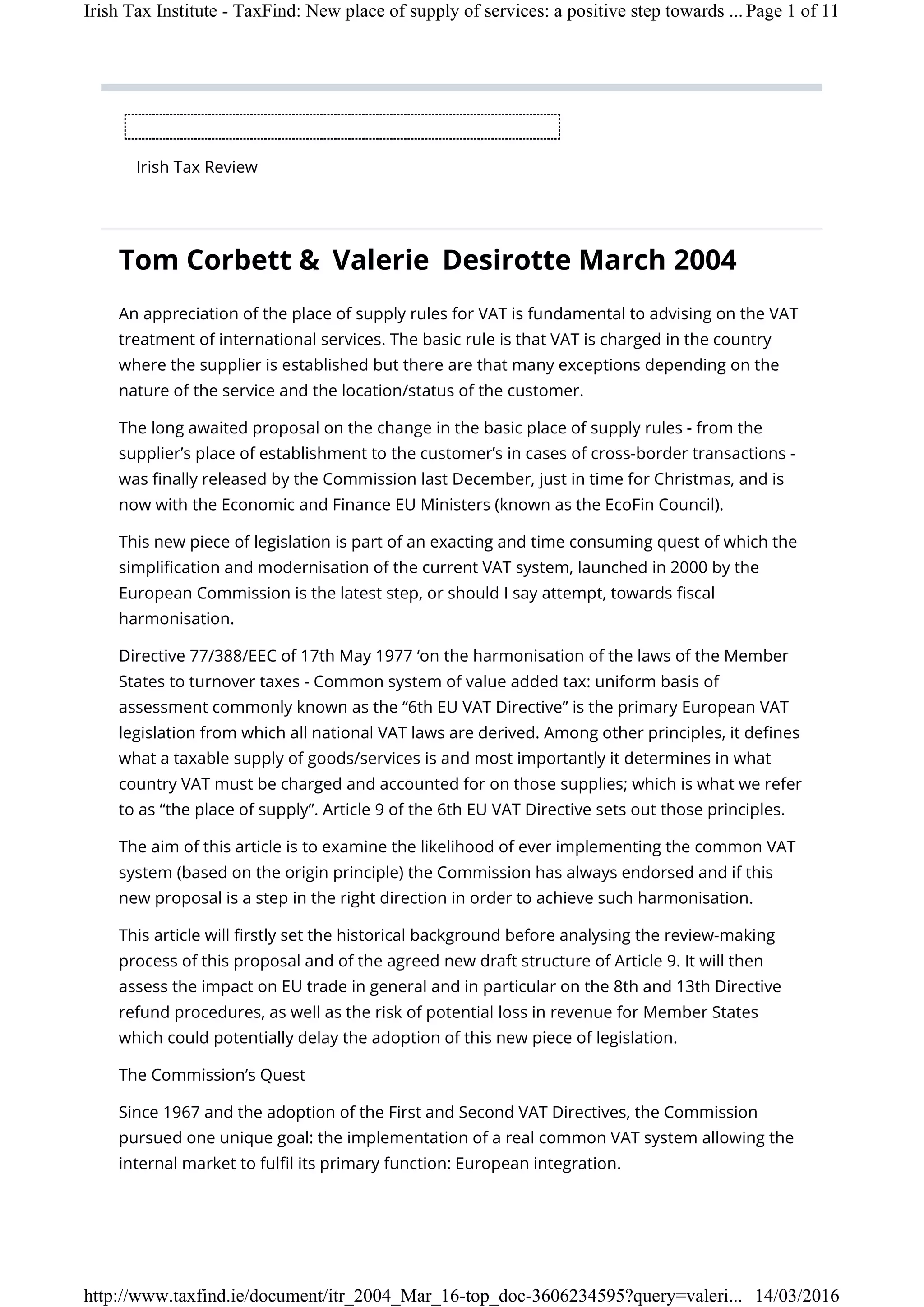 Place of supply services | PDF