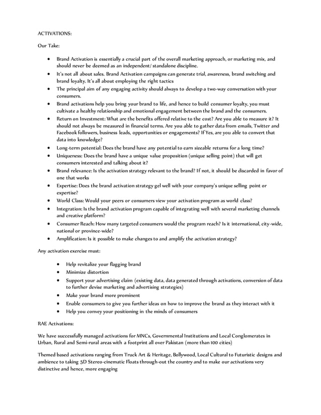 presentation rae | DOCX | Advertising Industry | Industries