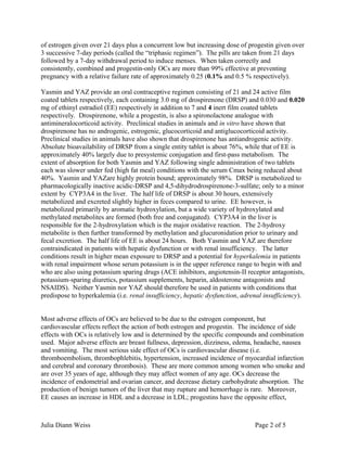 Pharmacotherapeutics of Yaz (1) | PDF