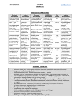 Solicitant Albert J Faul Comprehensive Curriculum Vitae November 2016 ...