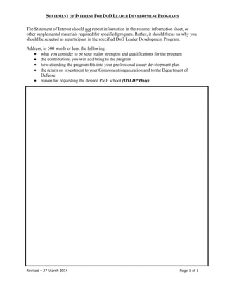 Defense Civilian Emerging Leader Program- application package | PDF