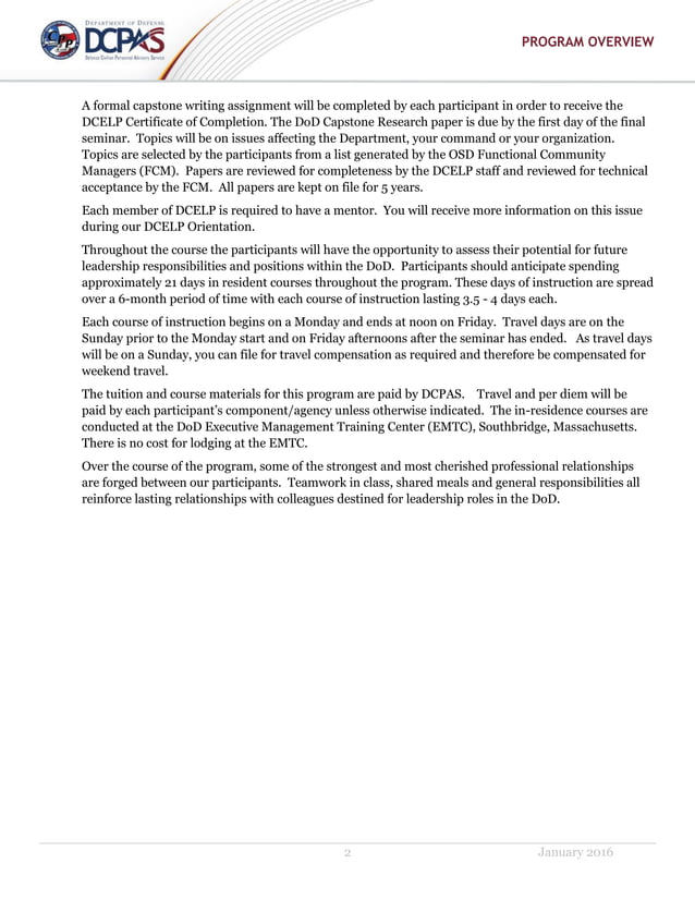 Defense Civilian Emerging Leader Program - program overview | PDF ...