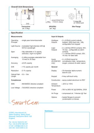 DCEM1000 1001 d-codel datasheet-cem1000_1001 opacity monitor | PDF