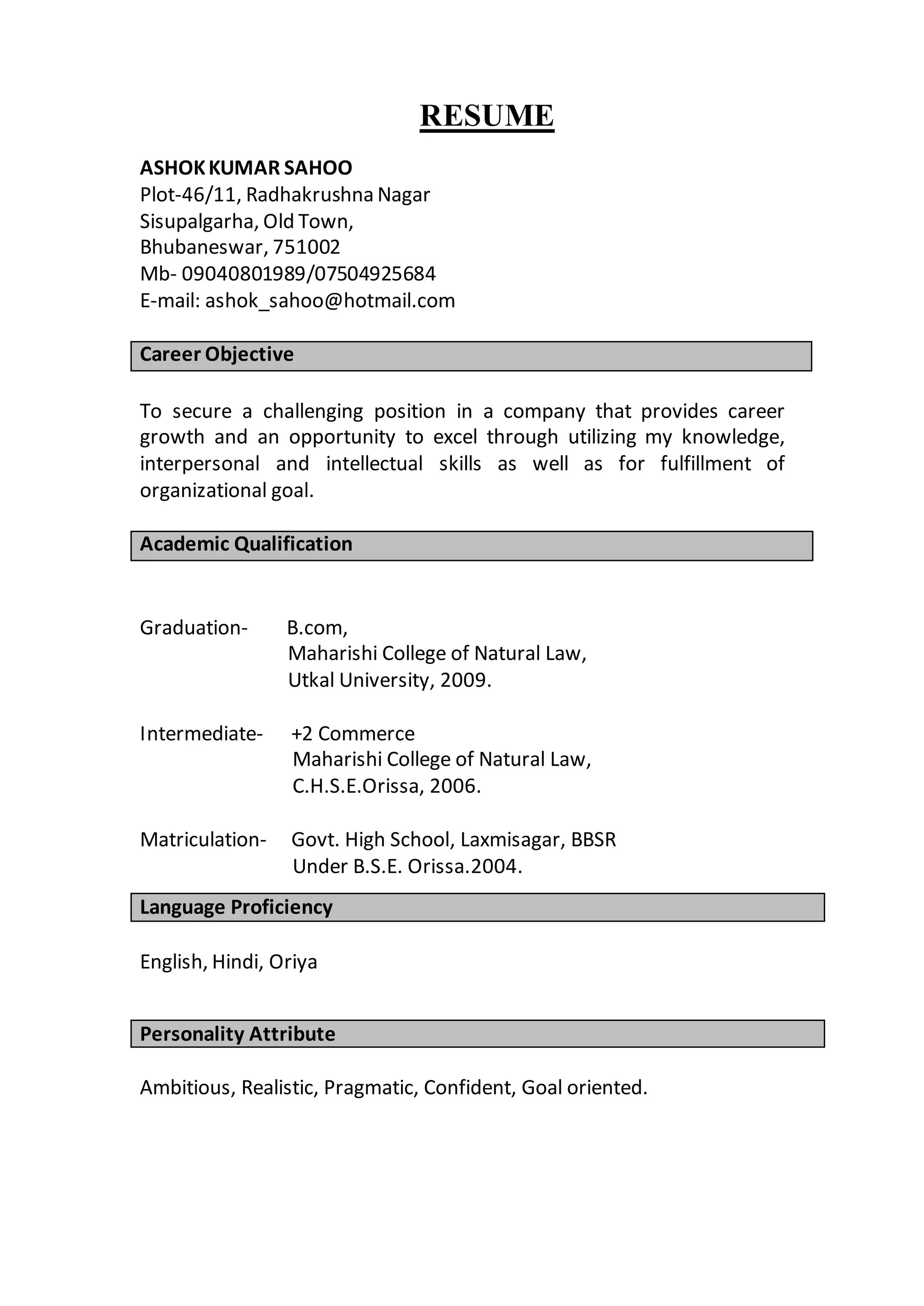 Ashok Kumar Sahoo (UPDATED) | DOCX