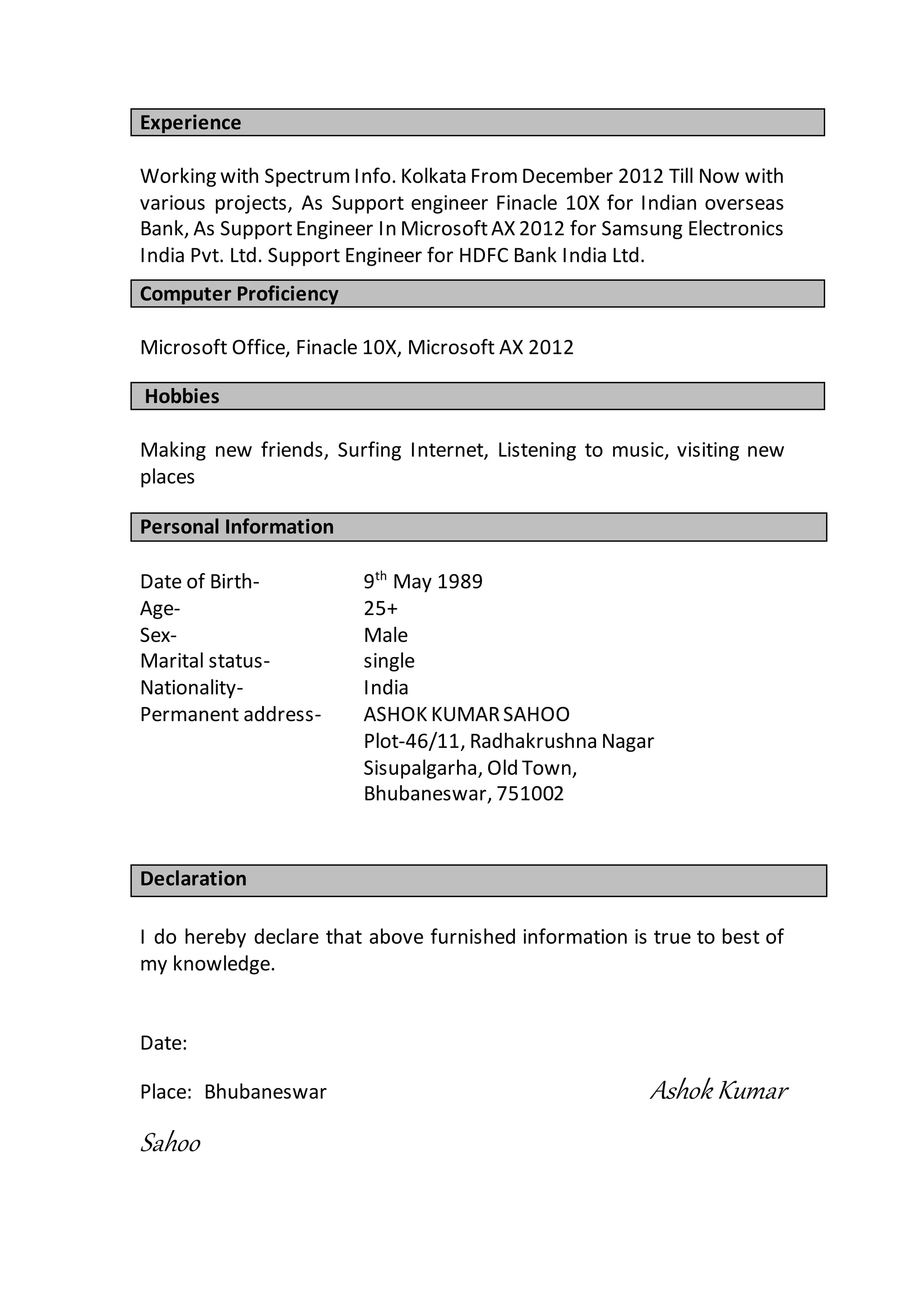 Ashok Kumar Sahoo (UPDATED) | PDF