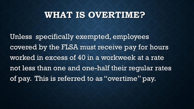 Power point - New overtime regulations | PDF