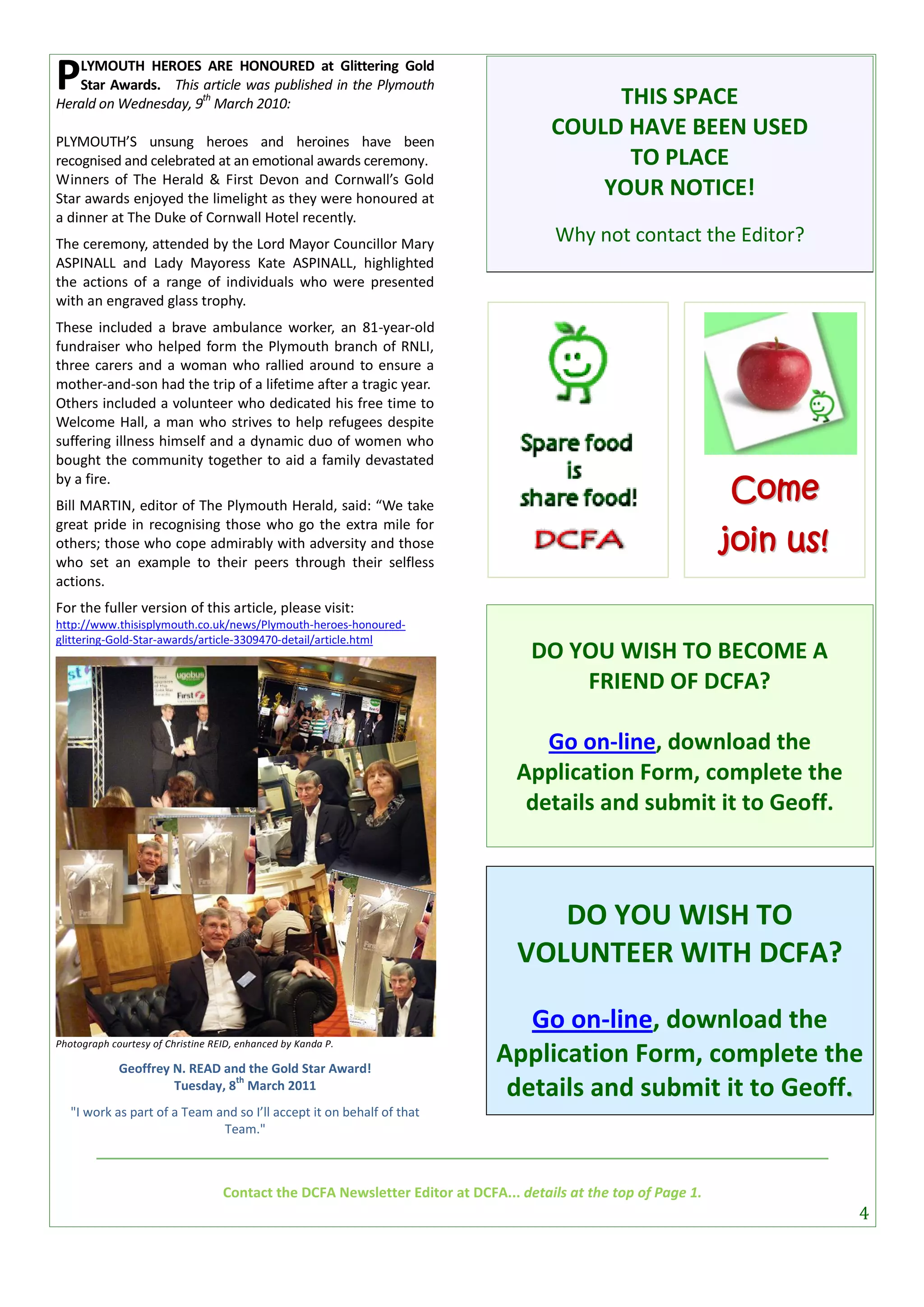 DCFA April - May 2011 Newsletter | PDF