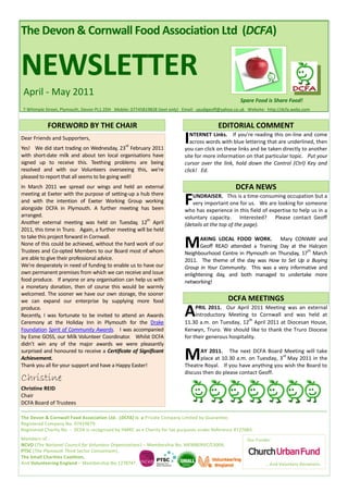 DCFA April - May 2011 Newsletter | PDF