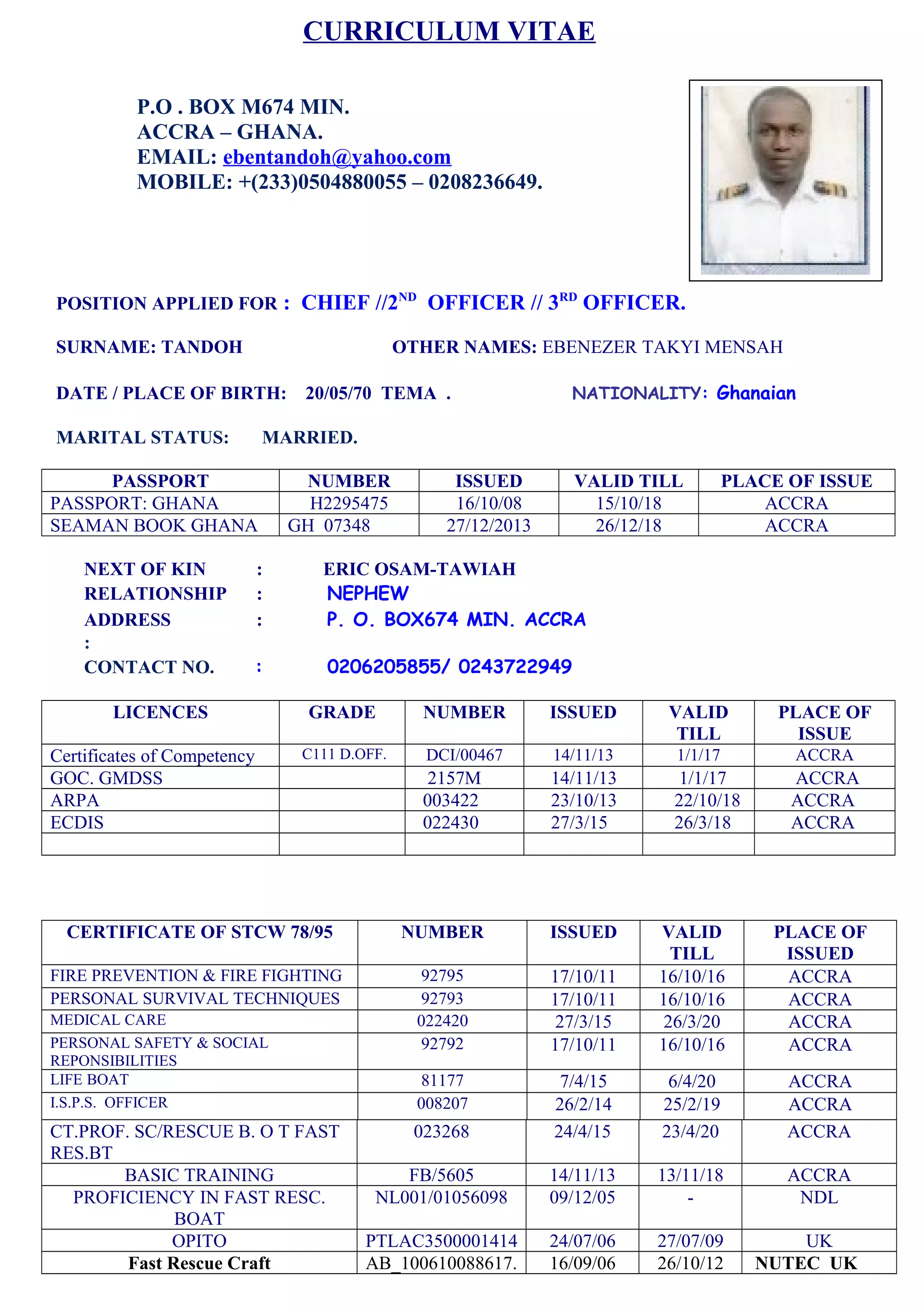 EBENEZER TAKYI MENSAH TANDOH CV | DOC