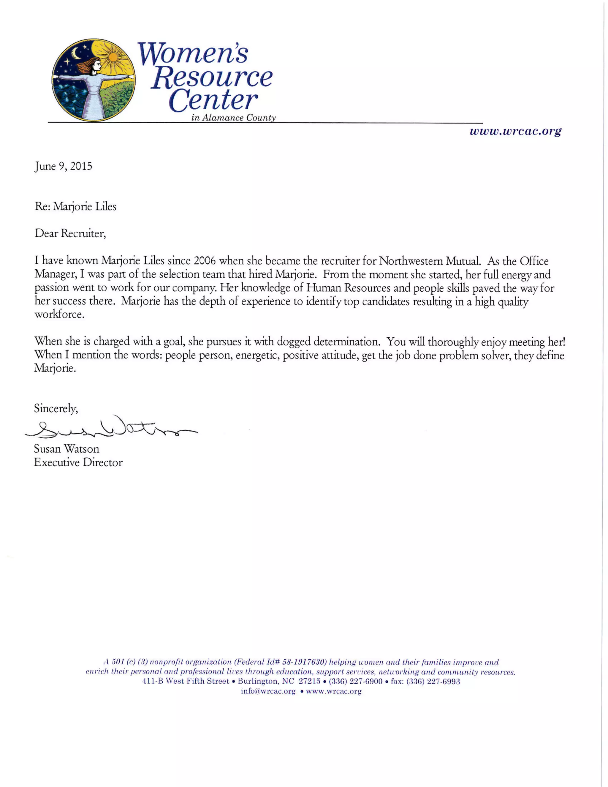 Susan Watson Reference | PDF