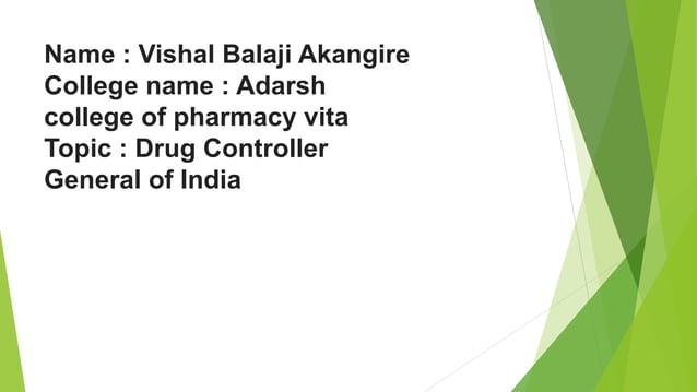 Drug Controller General of India | PPTX