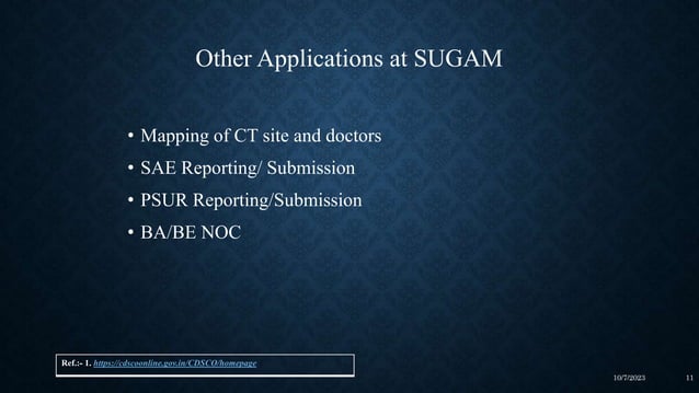 DCGI Applications and Submissions at SUGAM Portal.pptx | Pharmaceutical ...