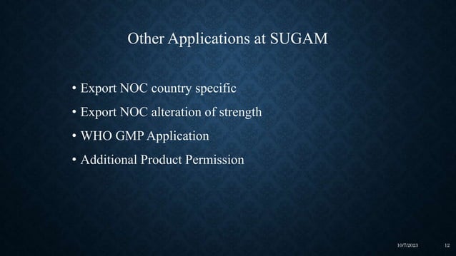 DCGI Applications and Submissions at SUGAM Portal.pptx | Pharmaceutical ...