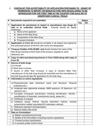 DCGI prescreening new drug applications | PDF