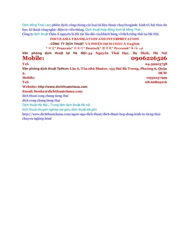 Dich thuat tai lieu tieng Thai | DOCX