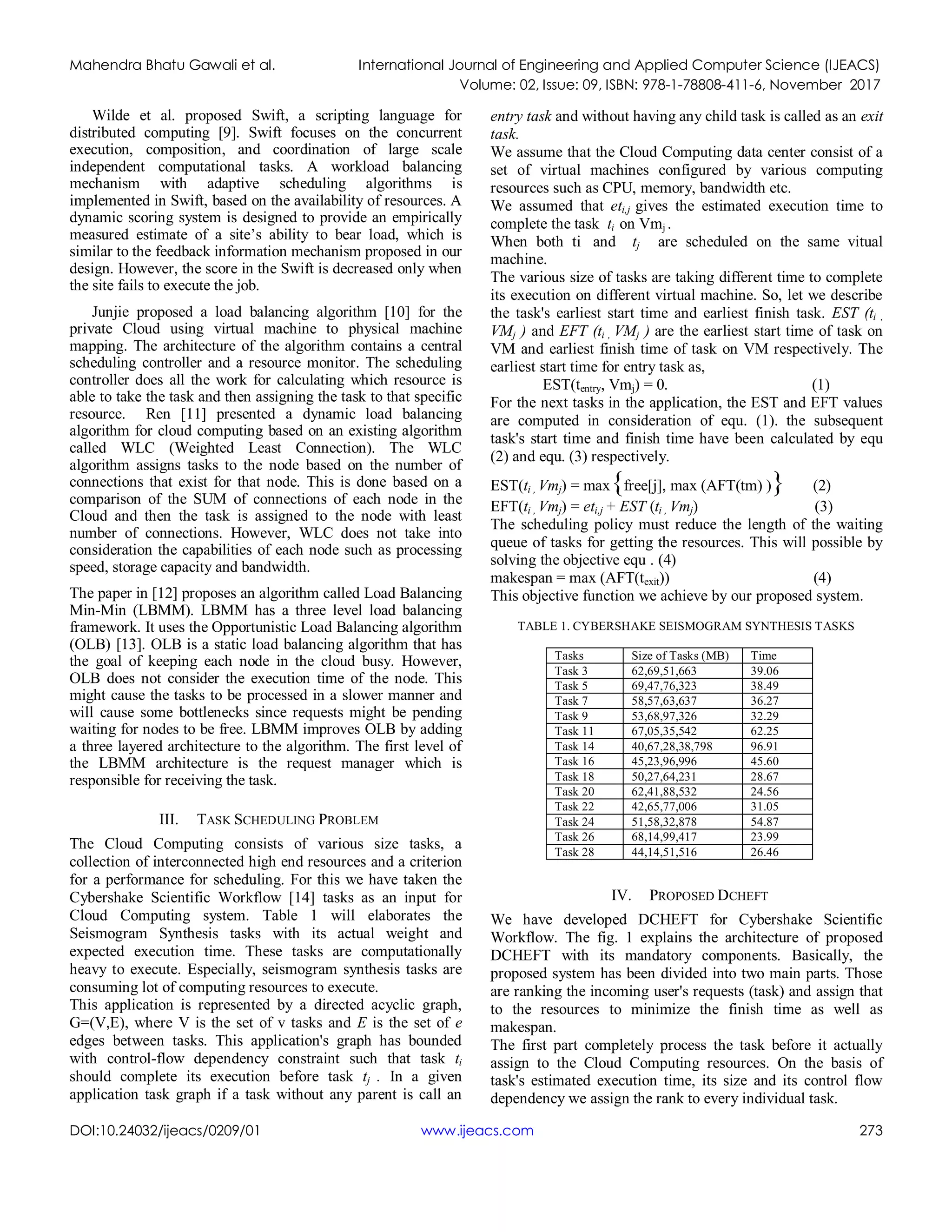Dcheft Approach For Task Scheduling To Efficient Resource Allocation In Cloud Computing Pdf