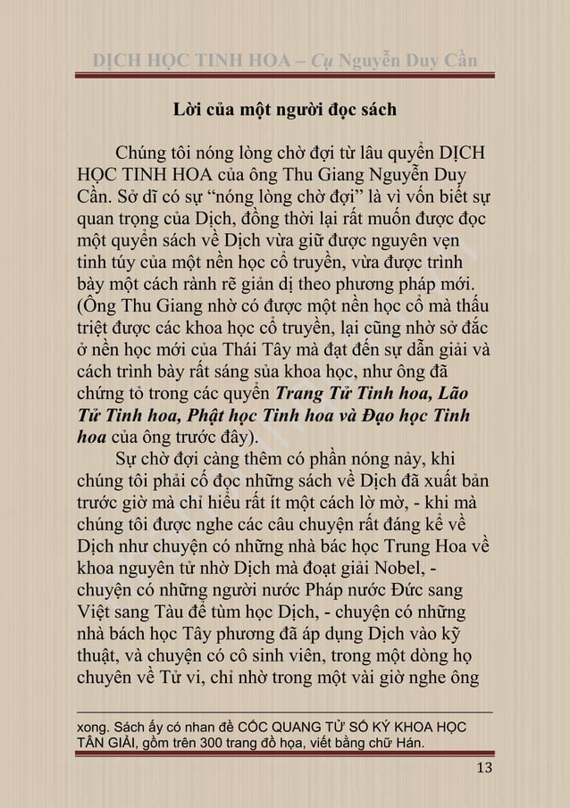 DỊCH HỌC TINH HOA NGUYỄN DUY CẦN | PDF
