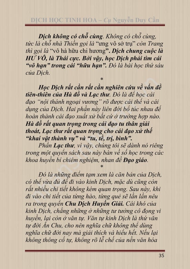 DỊCH HỌC TINH HOA NGUYỄN DUY CẦN | PDF