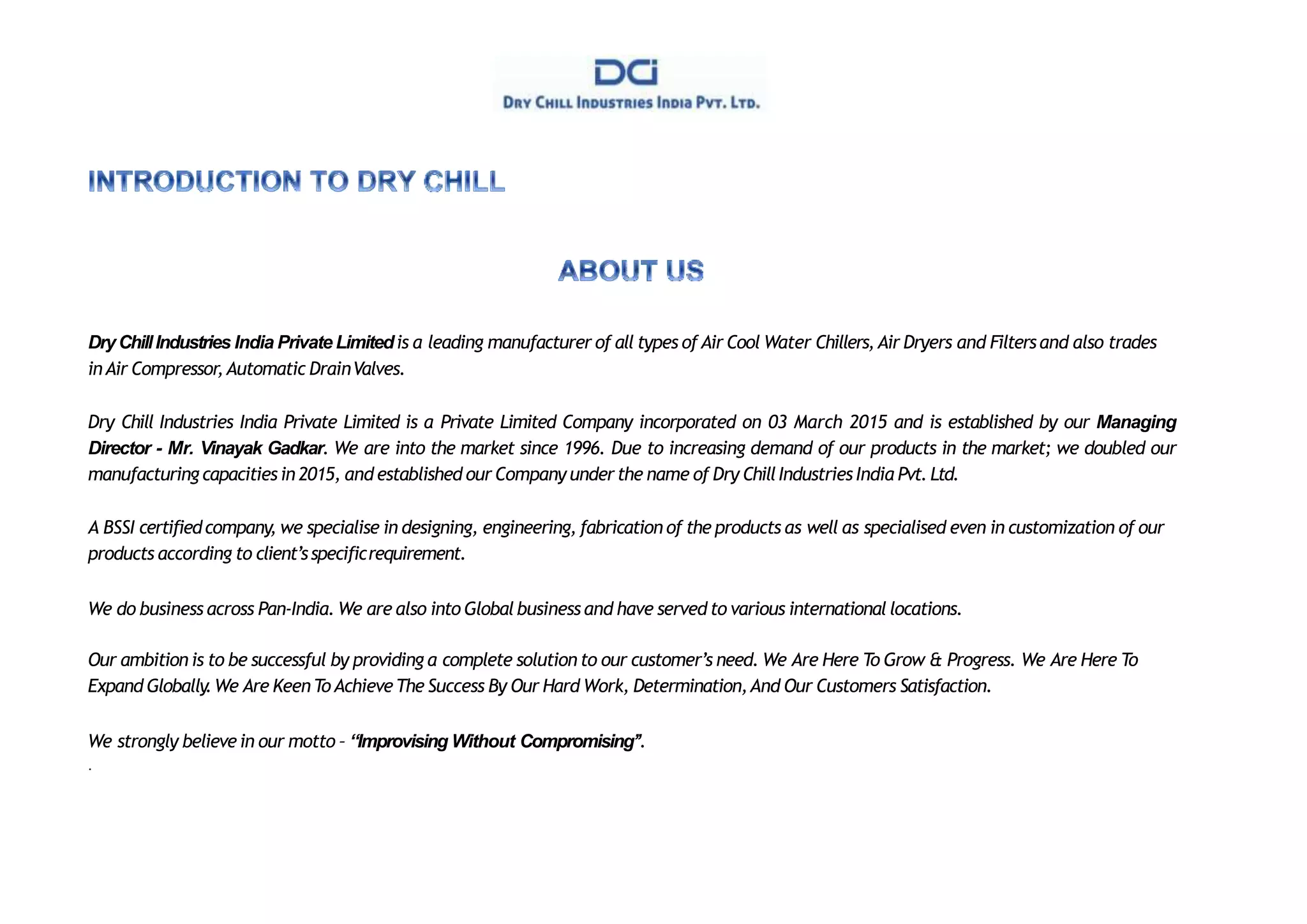 AIR DRYER AND INDUSTRIAL CHILLER By Dry Chill Industries India Private ...
