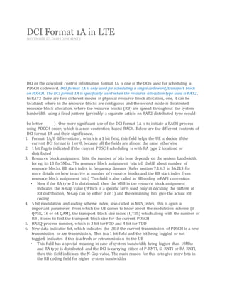 Dci format 1 a | DOCX | Computer Networking | Computing