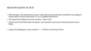 Ductal carcinoma in situ breast- management and pathology | PPTX