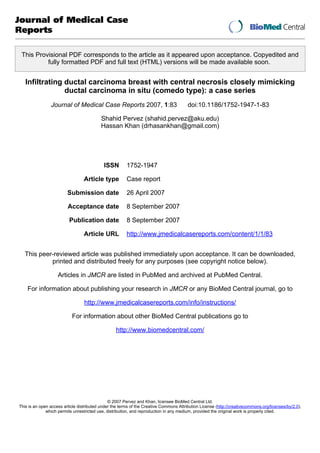 Dcis Breast Invasive | PDF | Cancer | Diseases and Conditions