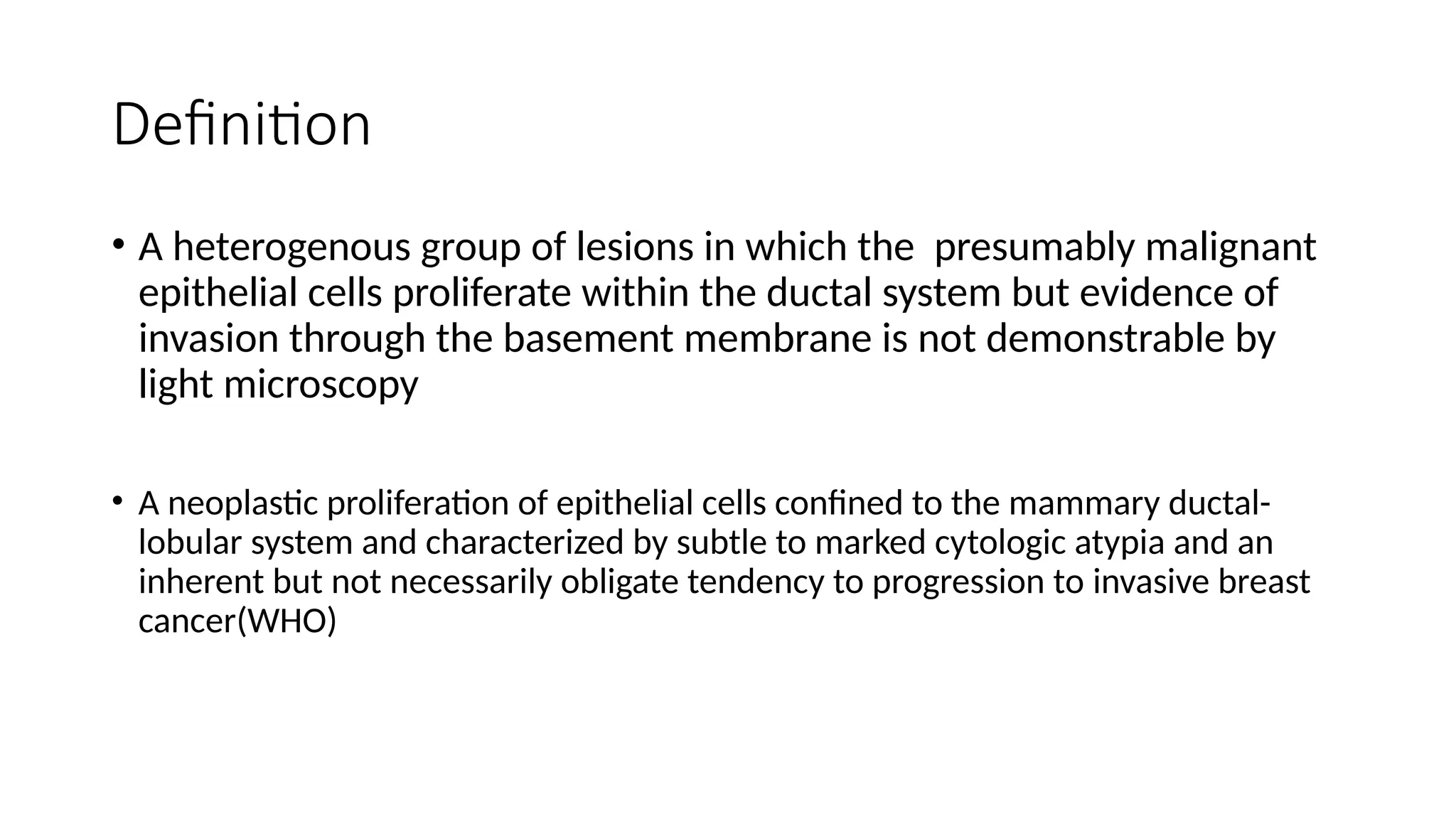 Ductal carcinoma in situ of breast - classification and management | PPT