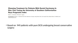 Ductal carcinoma in situ of breast - classification and management | PPT