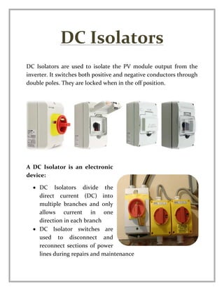 Dc isolators | PDF