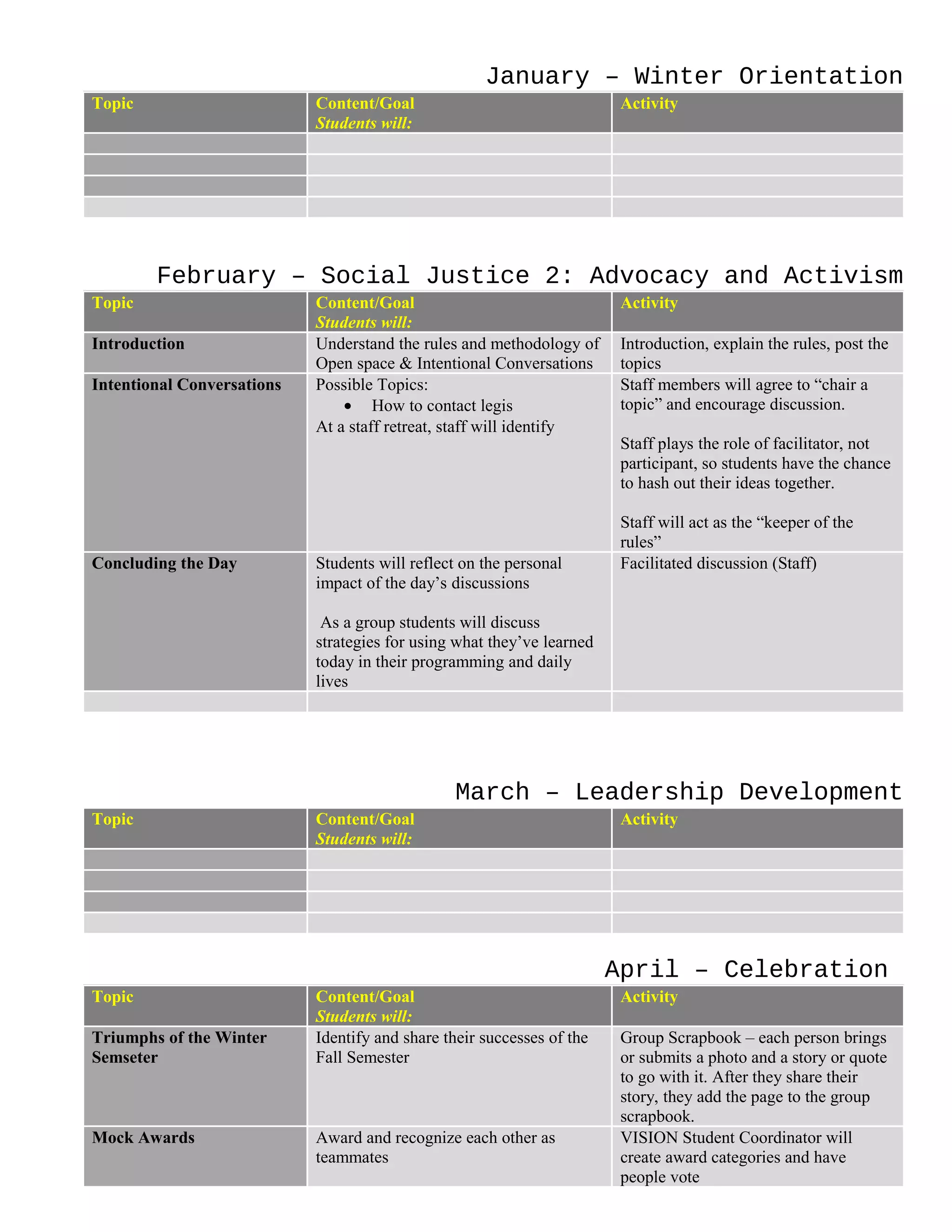 *SAMPLE* Student Training Curriculum | DOC