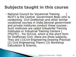 Draftsman Civil Classes Online | PPTX