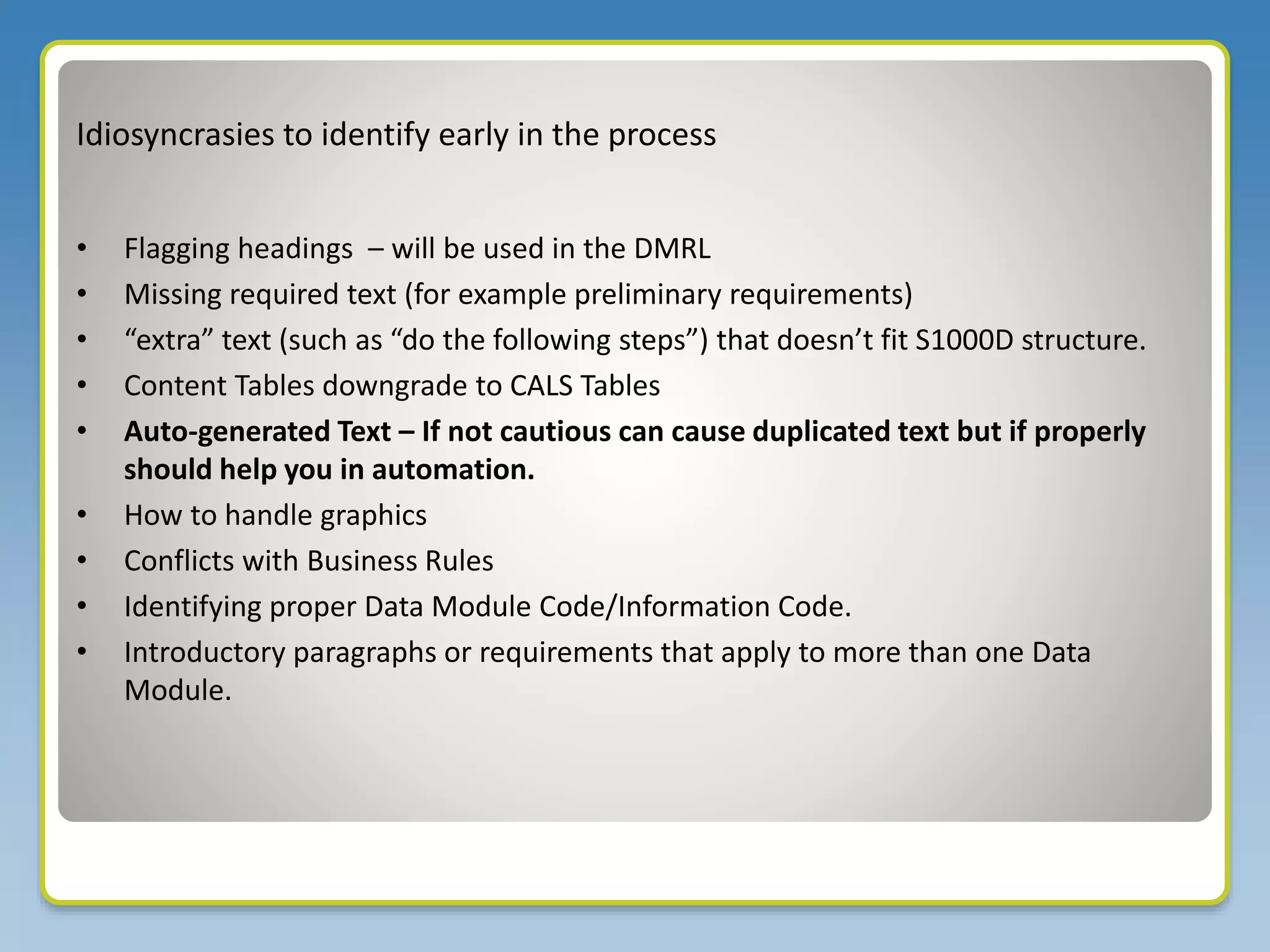 Managing the Complexities of Conversion to S1000D | PPTX