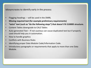 Managing the Complexities of Conversion to S1000D | PPTX