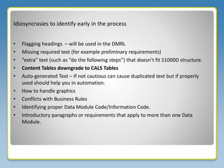 Managing the Complexities of Conversion to S1000D | PPTX