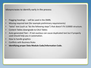 Managing the Complexities of Conversion to S1000D | PPTX