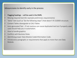 Managing the Complexities of Conversion to S1000D | PPTX