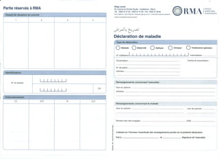 Déclaration de maladie RMA WATANIYA PDF | PPT